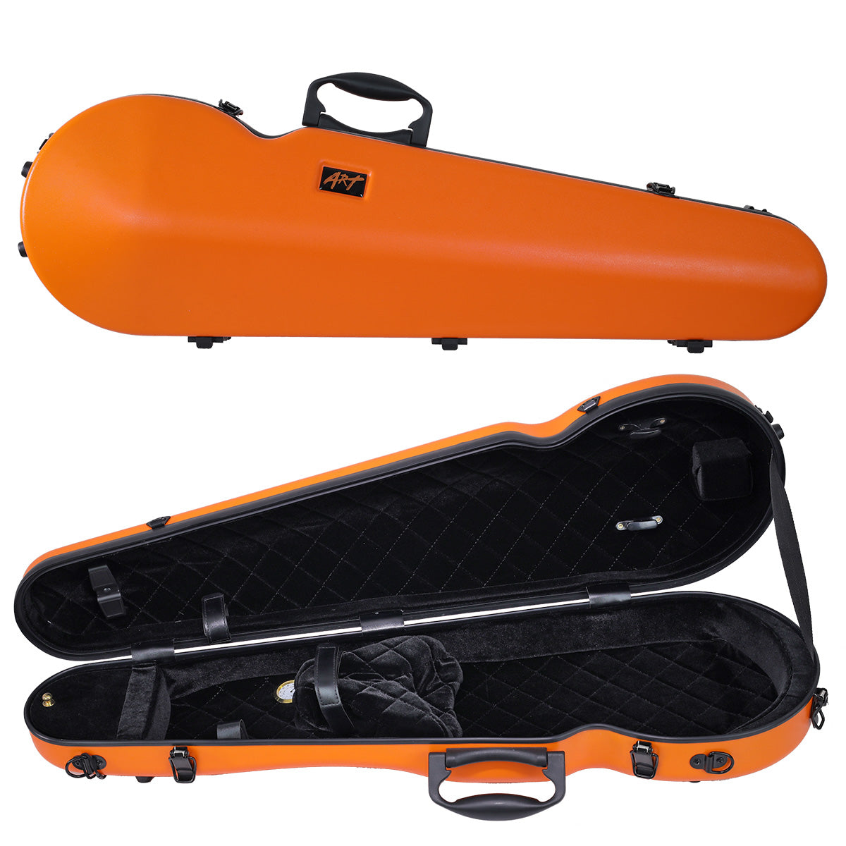 ART Shaped Violin Case 4/4-3/4 Tangerine Orange — The Sydney String Centre