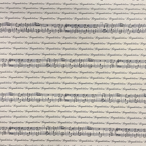 Music Wrapping Paper Cream with Black Manuscript Single Sheet 50x70cm ...