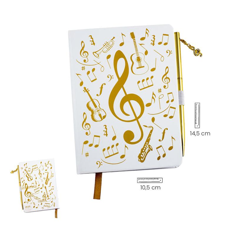 A6 Gold Foiled Musical Notebook w/ Gold Pen — The Sydney String Centre