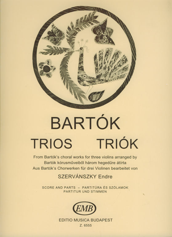 Bartok - Trio from 3-Part Choral Works - Violin Trio arranged by Szerv ...