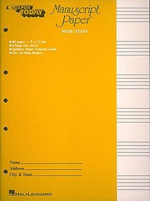Manuscript Paper (Wide Staff) 'E-Z Play Today' - Hal Leonard — The ...