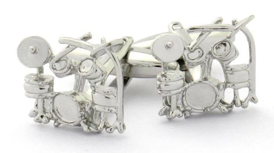 Cufflinks Silver Drum Set — The Sydney String Centre