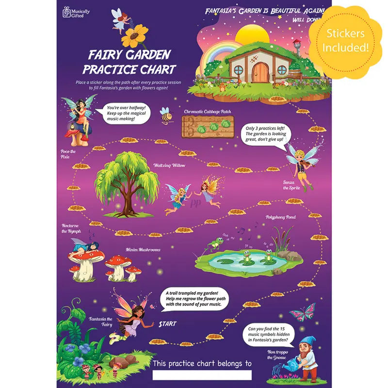 Fairy Garden A3 Music Practice Chart by Musically Gifted — The Sydney ...