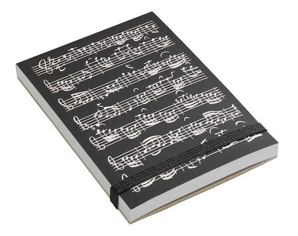 Notepad Black with Sheet Music — The Sydney String Centre