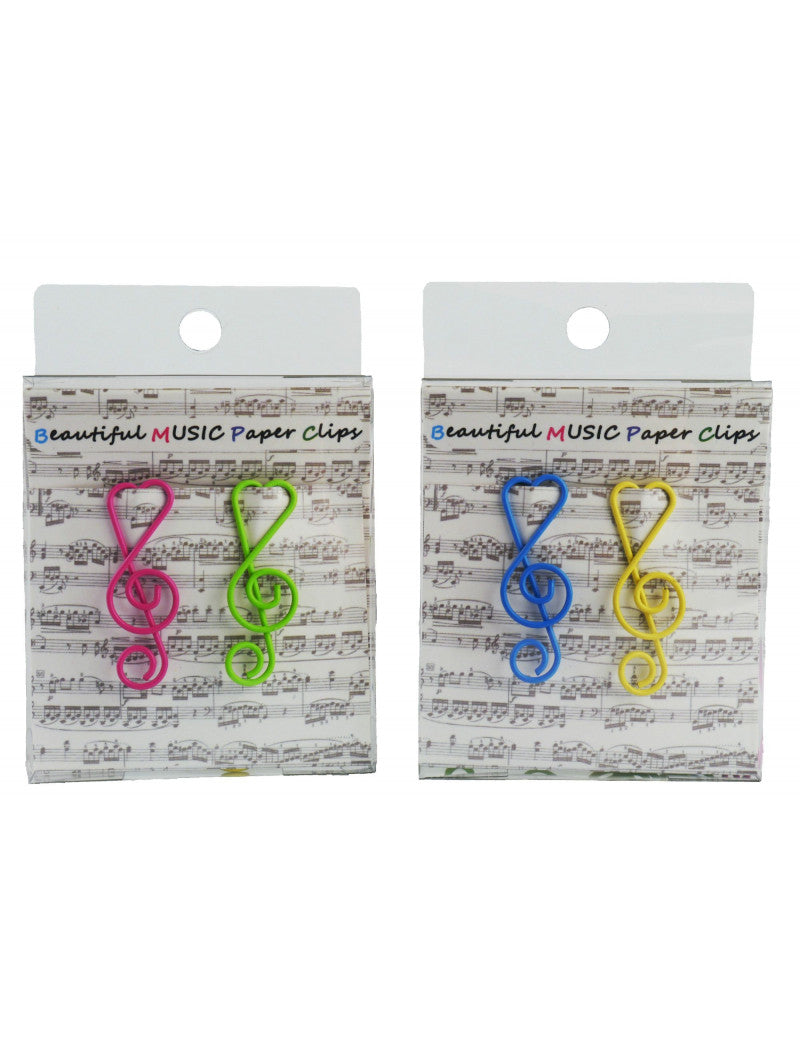 Paper Clips Pack of 12 Colourful Treble Clefs — The Sydney String Centre