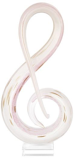 Treble Clef Glass Sculpture Pink 36cm x 17cm — The Sydney String Centre