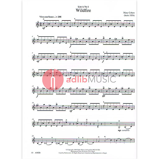 AMEB Violin Series 9 Grade 6 - Violin/Piano Accompaniment AMEB 1202728 ...