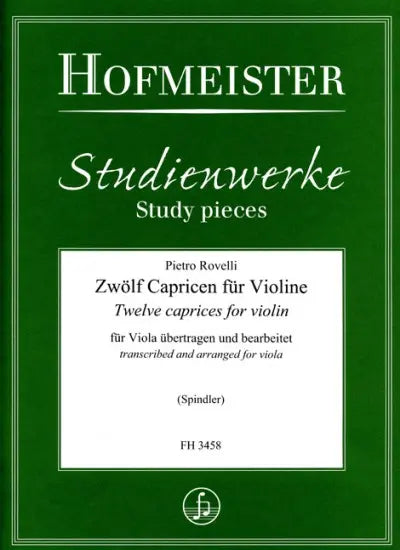 12 CAPRICENS ARR SPINDLER FOR VIOLA UNACCOMPANIE - ROVELLI - VIOLA - H ...