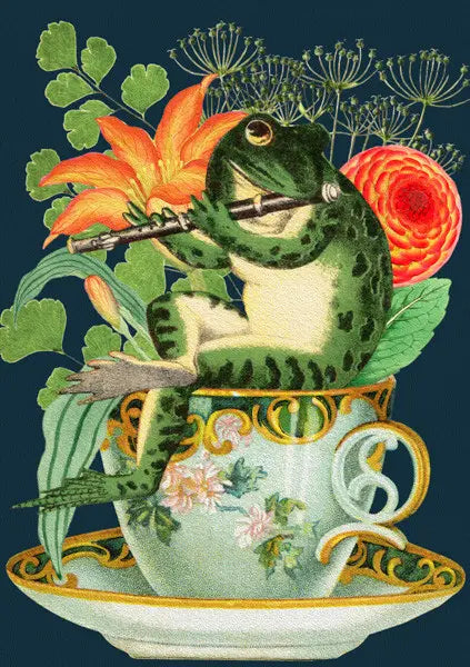 Greeting Card Frog Playing the Flute — The Sydney String Centre