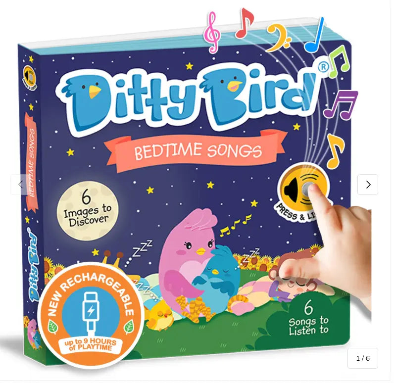 Ditty Bird Bedtime Songs Childrens Interactive Sound Book New Recharge ...