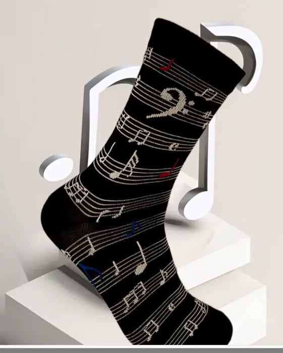 Mens Socks Black with White Manuscript Size 43-46 — The Sydney String ...
