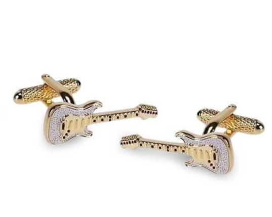 Cufflinks Electric Guitar Two Tone Silver with Gold Features — The ...