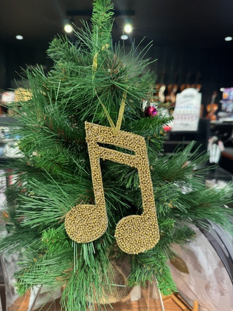 Christmas Decoration Two Quavers with Gold Beads — The Sydney String Centre