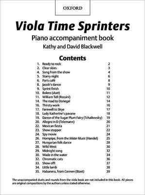 Viola Time Sprinters Piano Accompaniment - — The Sydney String Centre