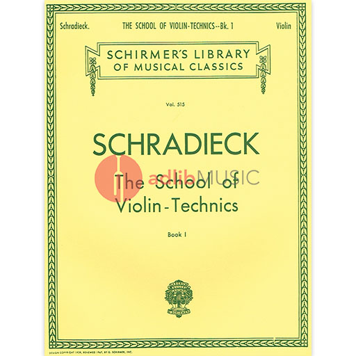Schradieck - School of Violin Technics Book 1 - Violin Schirmer 502553 ...