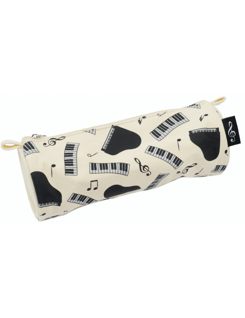 Music Pencil Case White with Black Grand Pianos and Keyboards — The ...