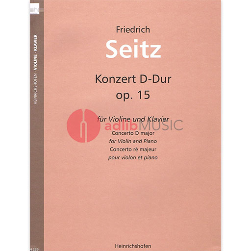 Seitz - Concerto #4 in Dmaj Op15 - Violin/Piano Accompaniment Heinrich ...