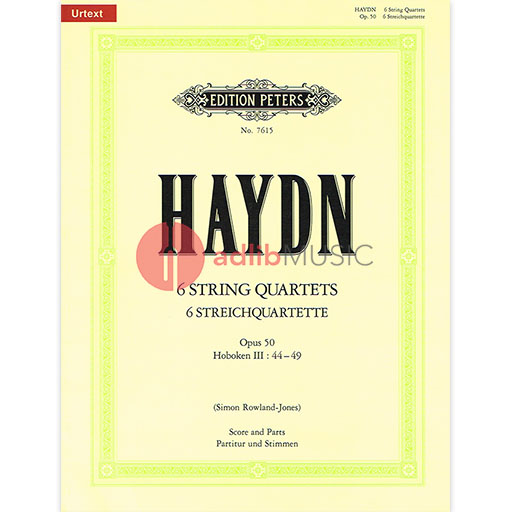 Haydn - 6 String Quartets Op 50 Hob.3/44-49 - Score/Parts - Peters EP7 ...