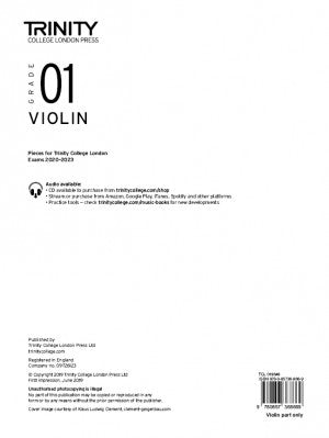 Trinity Violin - Grade 1- 2020-2023 - Part Only - Trinity College Lond — The Sydney String Centre