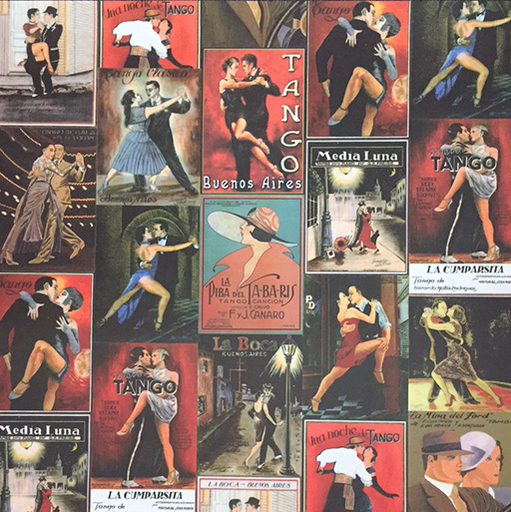 Dance Wrapping Paper Vintage Tango Posters Single Sheet — The Sydney ...